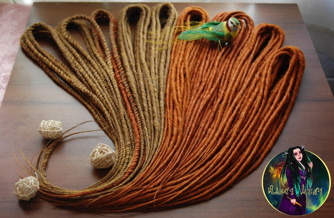 60 120 Ends Synthetic Dreads. squirrel Mixed Texture Double Ended ...