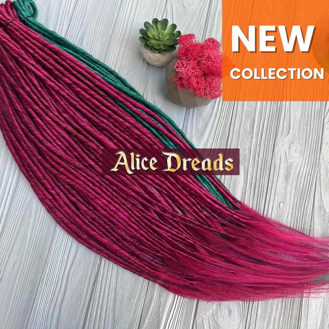 Fuxia Dreadlock Extensions Full Set of Thin Synthetic Dreads With Loose ...