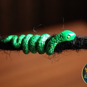 Green Snake Style Dreadlock Extensions, Dread Jewelry for Snake Lover ...