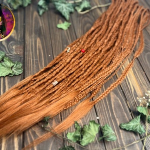 Full Set of Natural Ginger Long Crochet Synthetic Double Ended DE ...