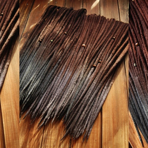 Wool Double Ended Single Ended Dreads Reddish Dark Brown Light - Etsy