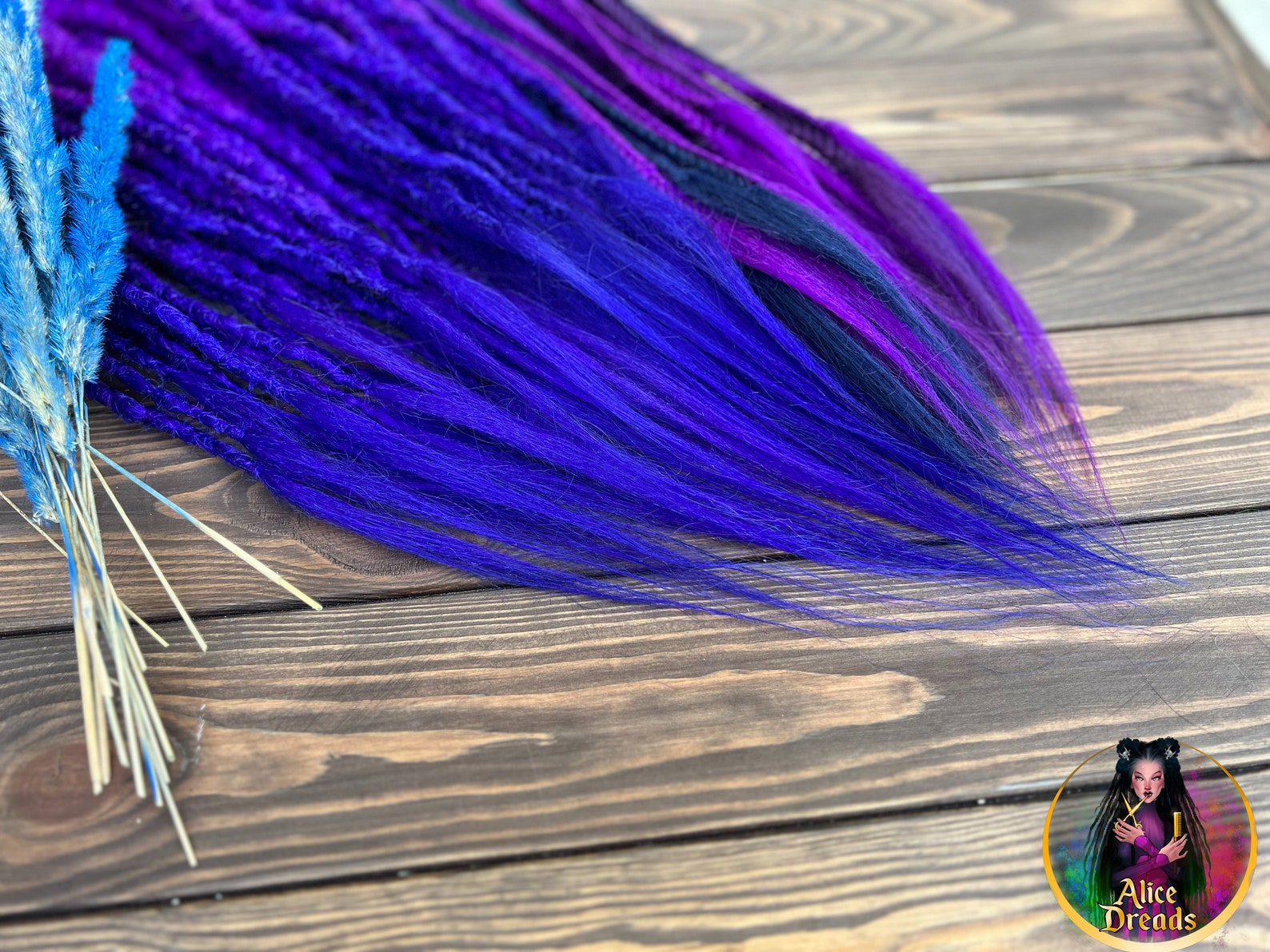 Crochet Synthetic Dreads With Braids in Black to Purple to - Etsy