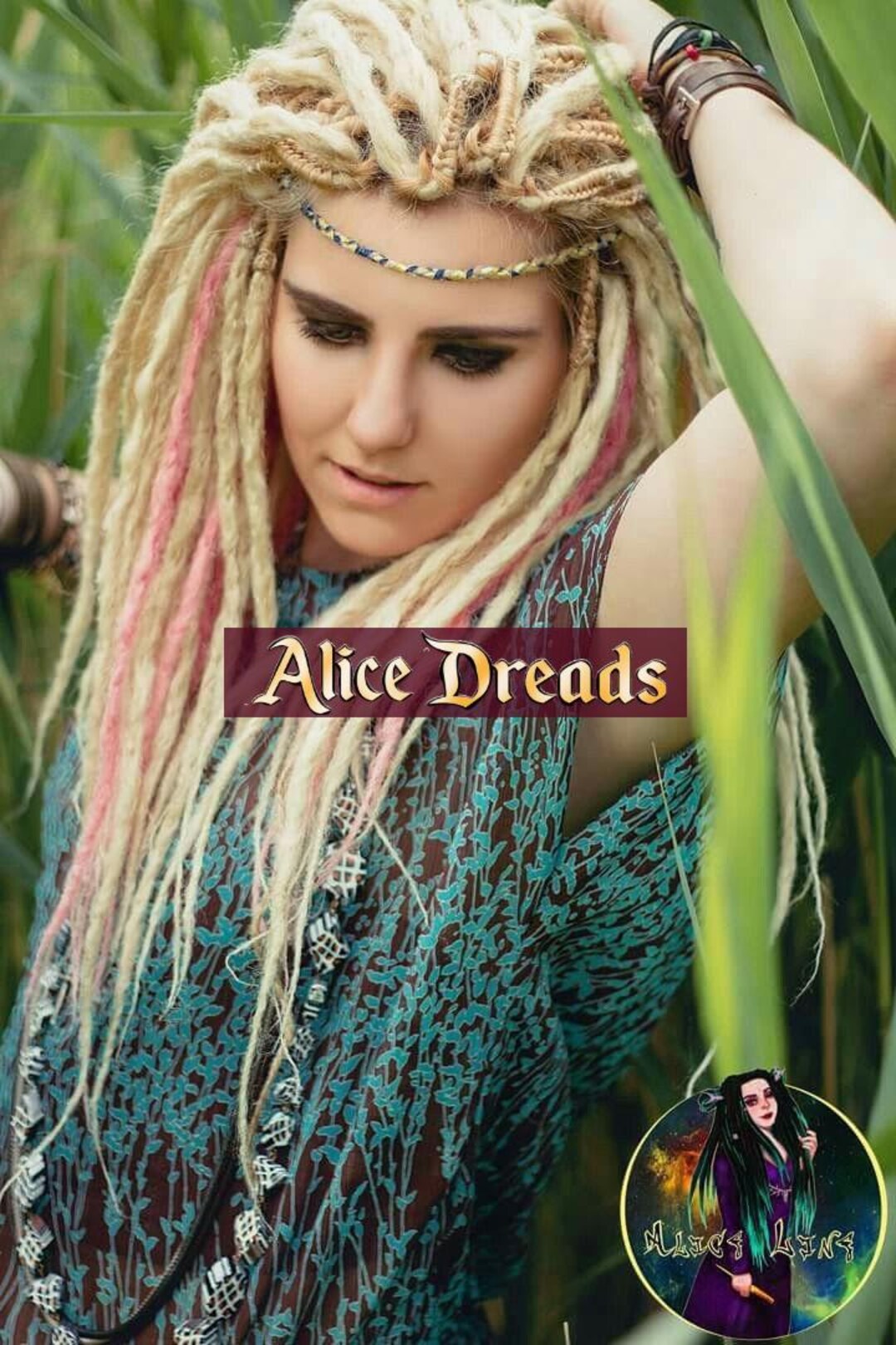 Alice Dreads Pink and Blonde Synthetic Double-ended Dreads, Crocheted ...