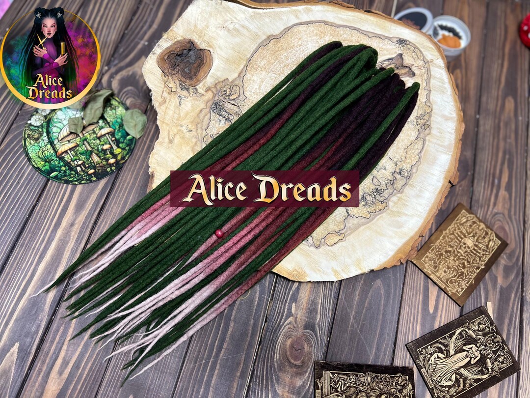 Wool Ombre Double Ended Dreadlocks DE Dreads Dark Brown, Chestnut Brown ...