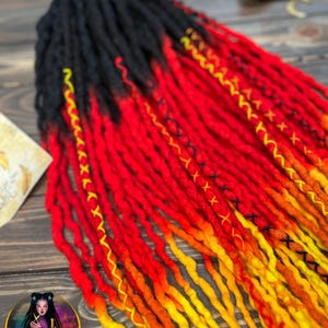 Curly Wool Ombre Double Ended Dreadlocks DE Dreads “curly Phoenix ...