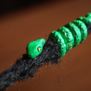 Green Snake Style Dreadlock Extensions, Dread Jewelry for Snake Lover ...