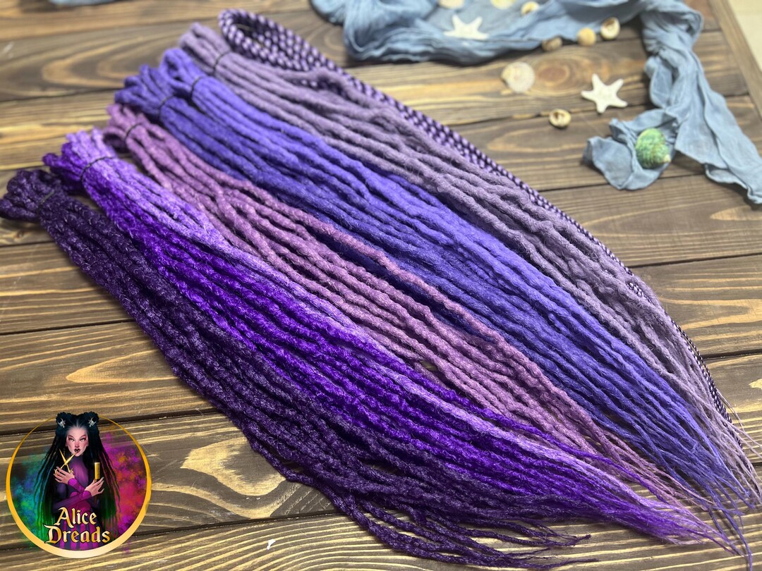 Crochet Dreadlock Extensions Purple Shades Lavender violet Dreams Full ...