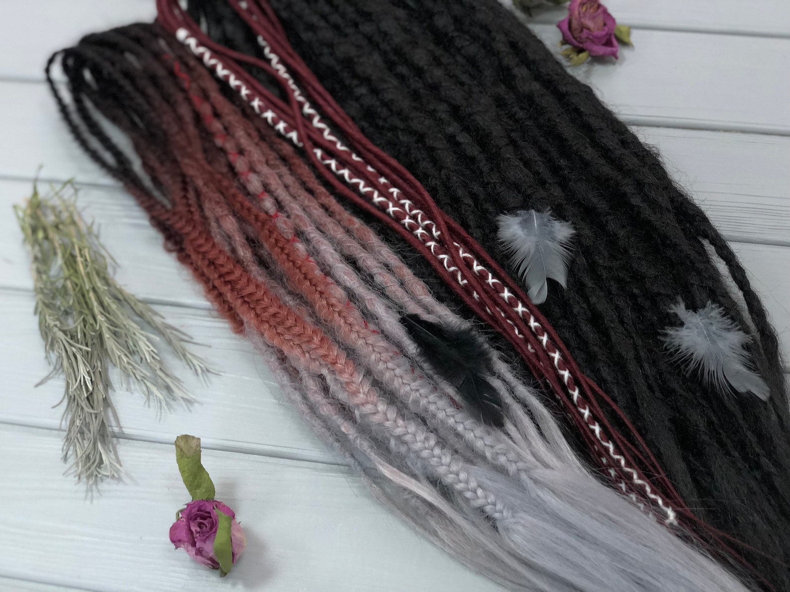 Set of Natural Look Synthetic Double Ended Dreads Accent - Etsy