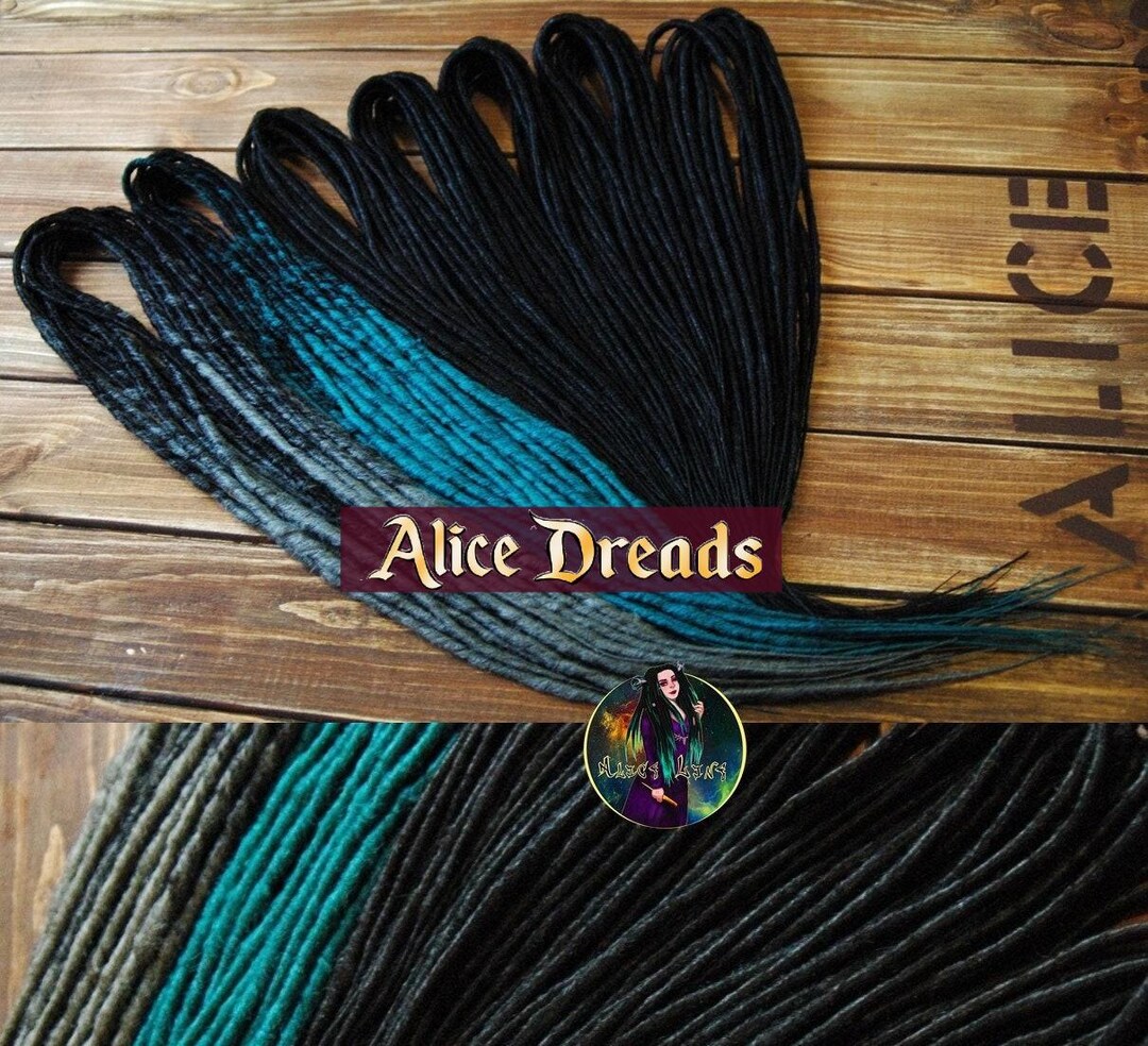Black Gray Green Dreadlock Extensions Synthetic Dreads Long Double ...