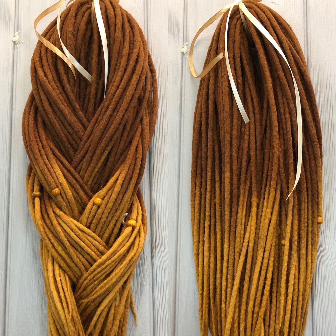 Brown Wool Full Set of Deadlock Hair Extensions Dreads by Alicedreads ...