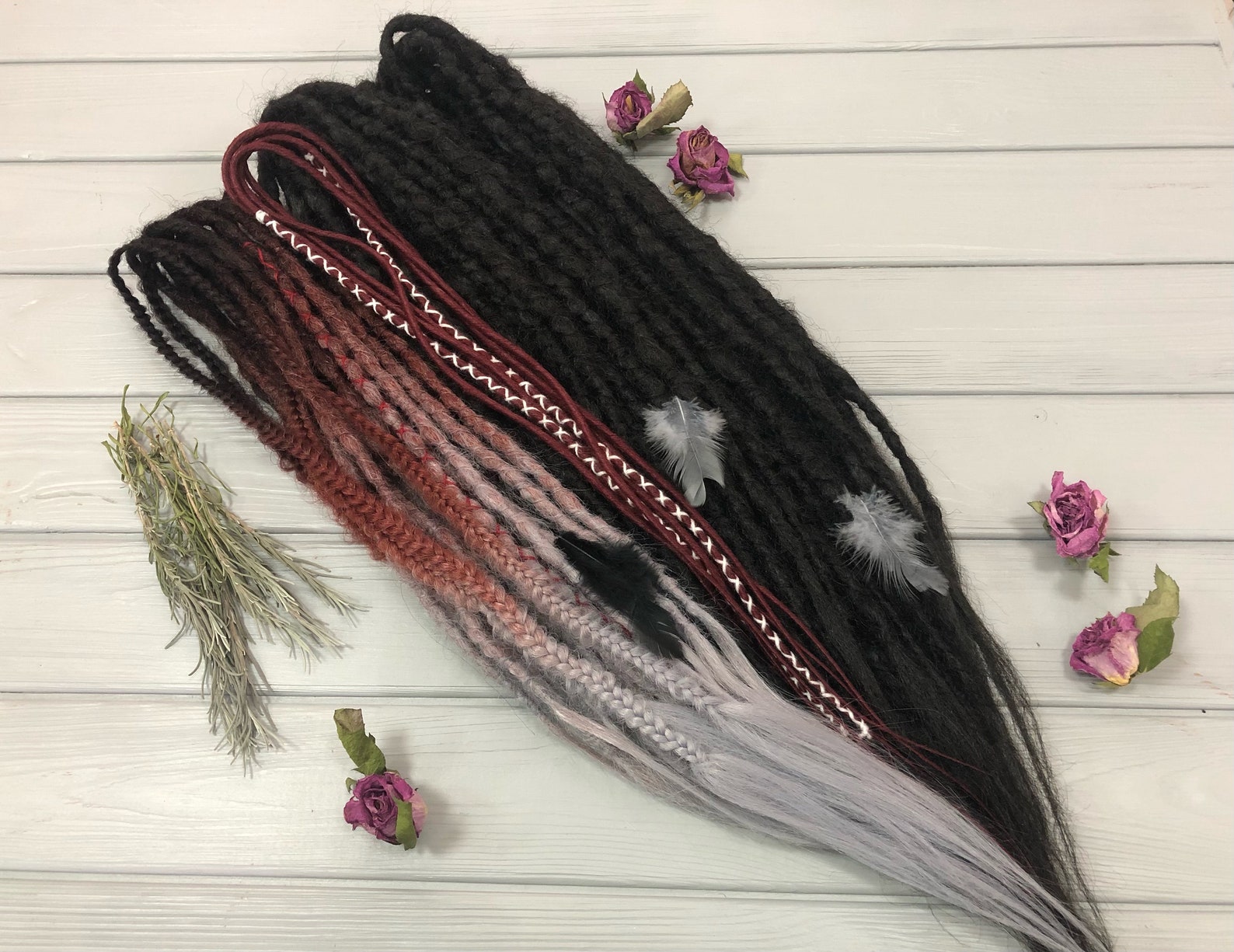 Set of Natural Look Synthetic Double Ended Dreads Accent - Etsy