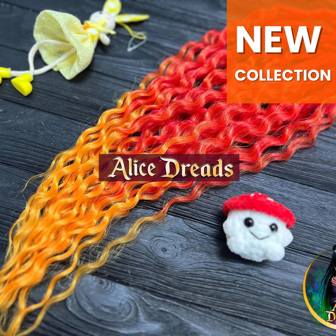 Fire Curly Dreads: Red Orange Wavy Synthetic Hair Extensions - Etsy