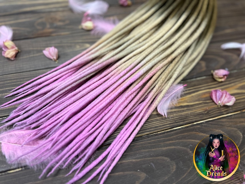 Ombre Wool Dreads "macaroon" : Brown, Blonde & Pink - DE/SE Accents for ...