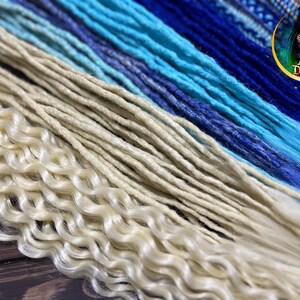Curls Crochet Synthetic Dreads mermaid Wavy Locks Blonde Blue Dark Blue ...