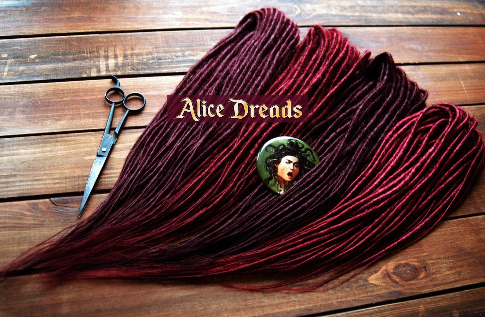 Custom Full Set of Synthetic Double-ended Dreads, Burgundy and Red ...