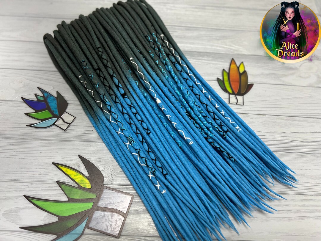 Dreadlock Extensions Set of Wool Ombre Dreads Dark Grey Gray - Etsy