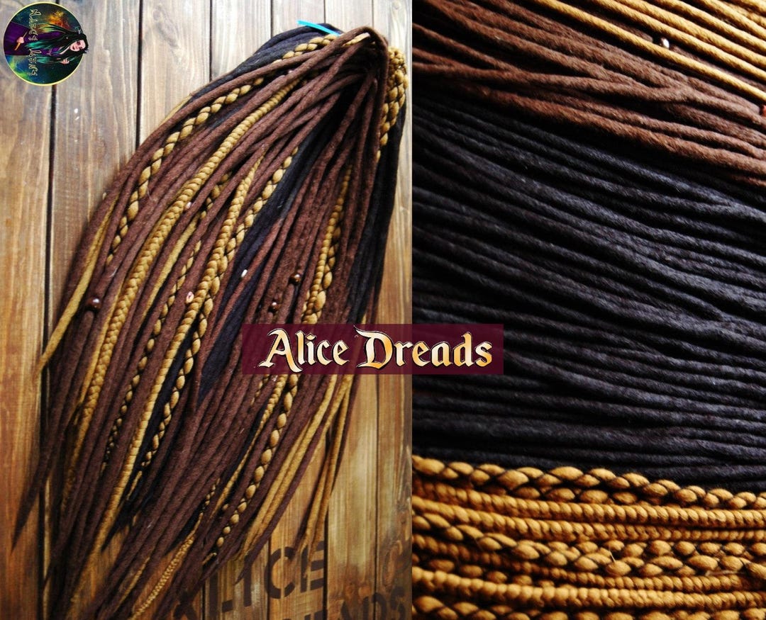 Dreadlock Extensions Set of Wool Double Ended Dreads DE Dreadlocks ...