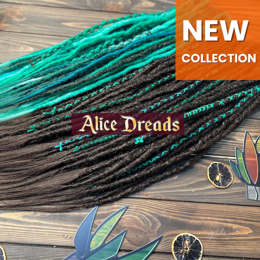 Crochet Synthetic Dreads "nature": Brown & Green, Double/single Ended ...