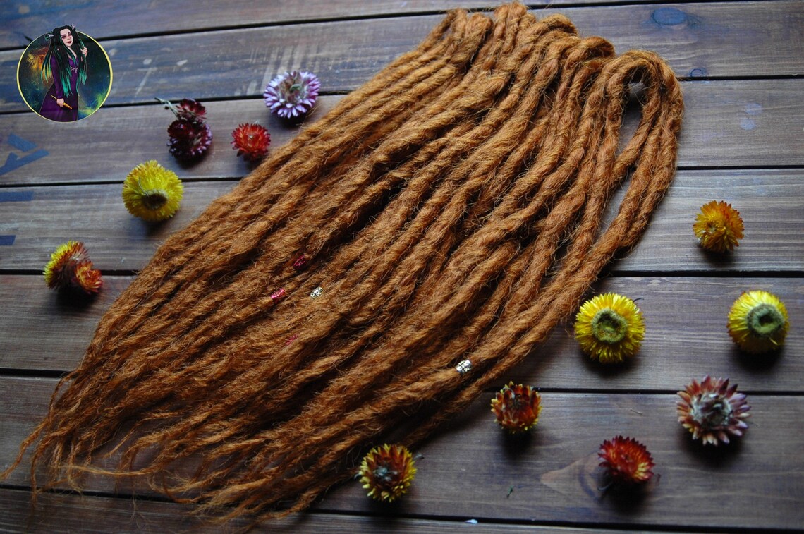 Red Amber Crochet Double Ended DE Dreads for Full Head Full - Etsy