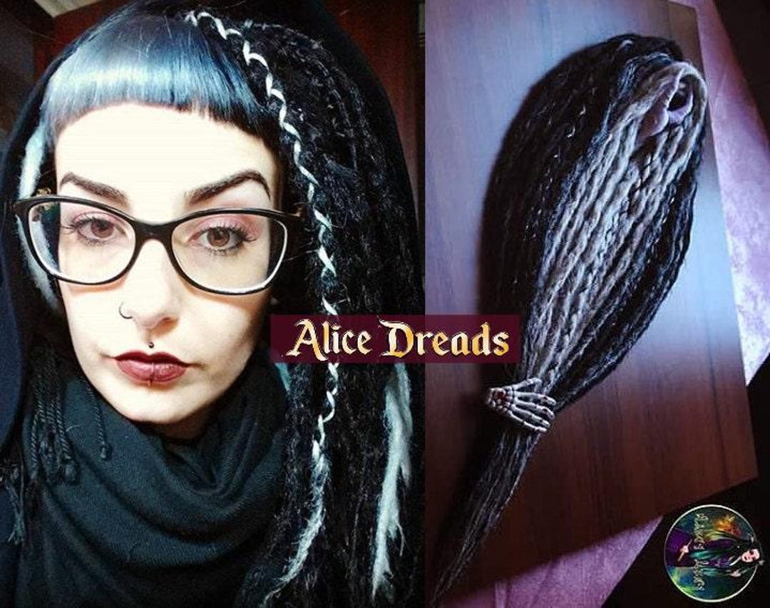 Gothic Synthetic Dreadlock Extensions: Silver, Gray, Black, and Ash ...