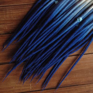 Festival Dreadlock Extensions Set of Wool DE Dreads Dark Blue Light ...