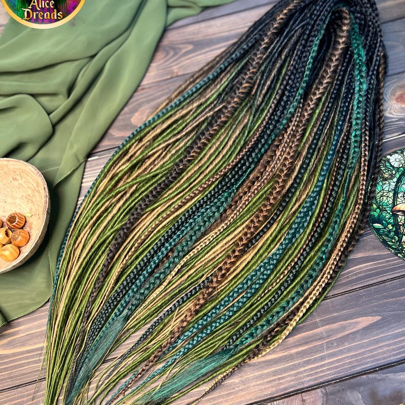 Brown to Green Dreadlocks - Etsy