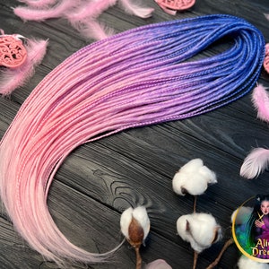 Synthetic Dreads Dreadlock Extensions Bubble Gum Style Azure Blue Light ...