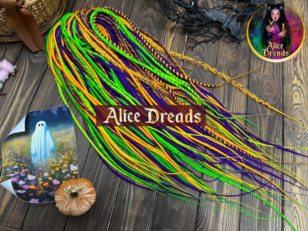 Synthetic Dreads "halloween Vibe" Purple, Orange, Neon Green, Neon ...