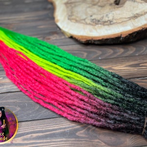 Crochet Synthetic Dreads Ombre party Black to Hot Pink, Neon Green ...