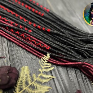 Synthetic Dreads in Black Burgundy Red Wine Cherry Hair Double Ended or ...