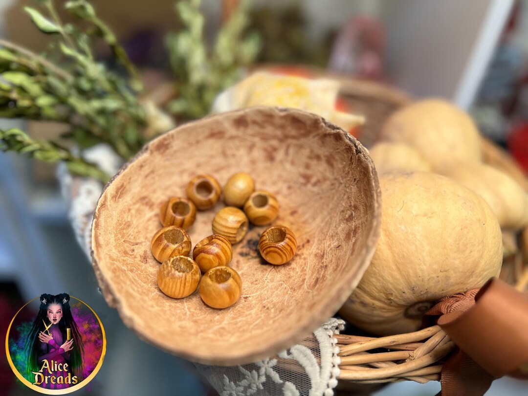 Olive Wood Beads for Dreads for Thick Dreadlocks Sharpie Thickness ...