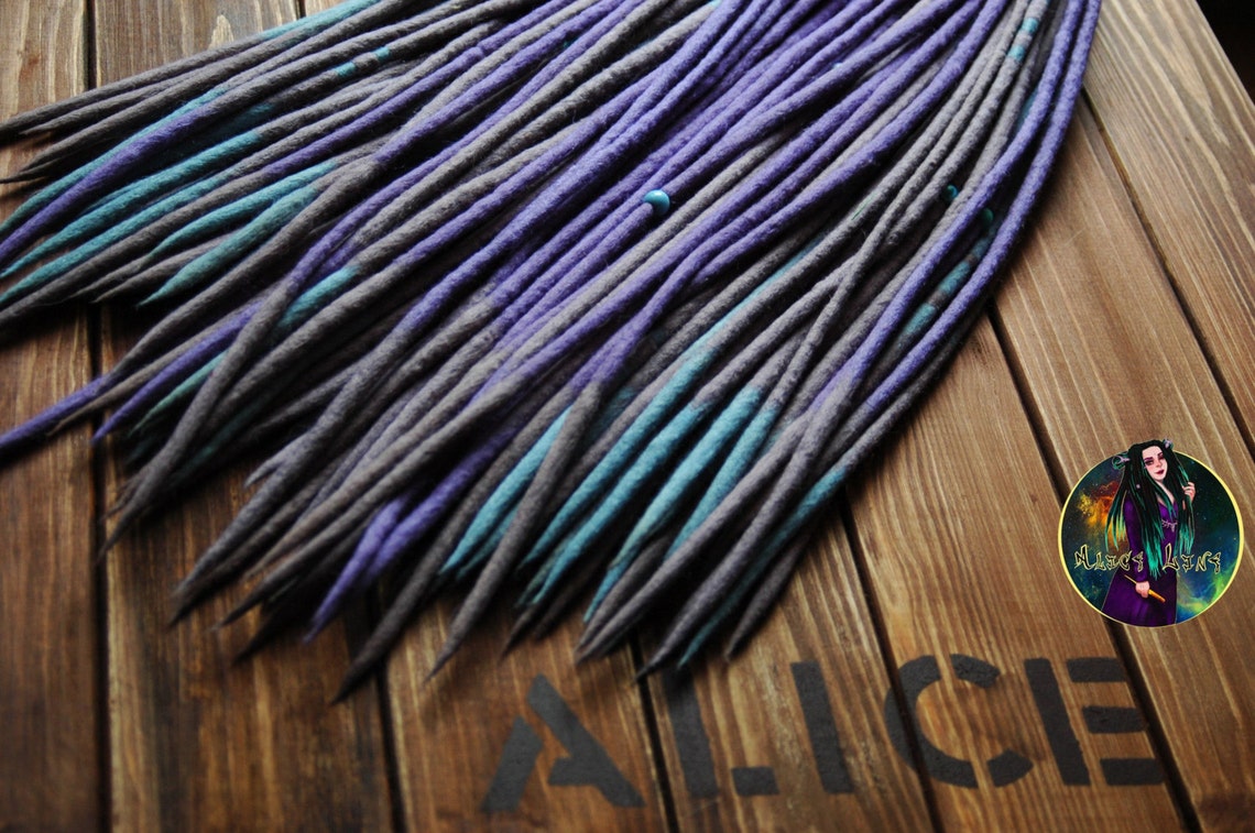 Full set of double ended wool dreads Blue Whale | Etsy