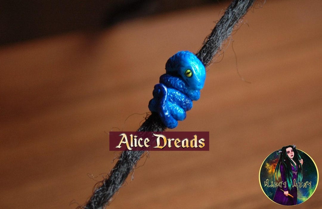 Blue Snake Beads for Dreadlocks Extensions, Hair Beads, Rasta Dreadlock ...