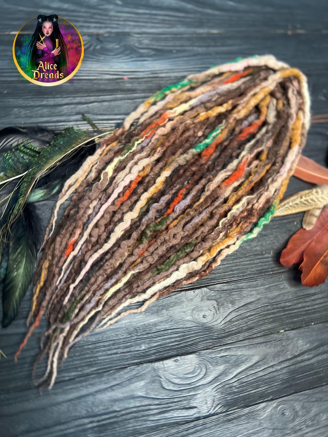Boho Curly Wool Dreads "shaman" : Brown Beige Blonde Green Hair ...