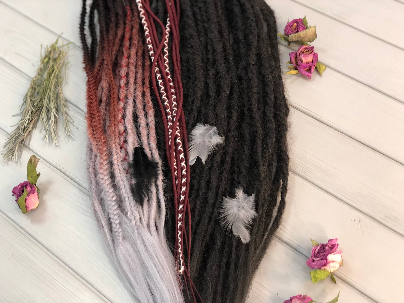 Set of Natural Look Synthetic Double Ended Dreads Accent - Etsy