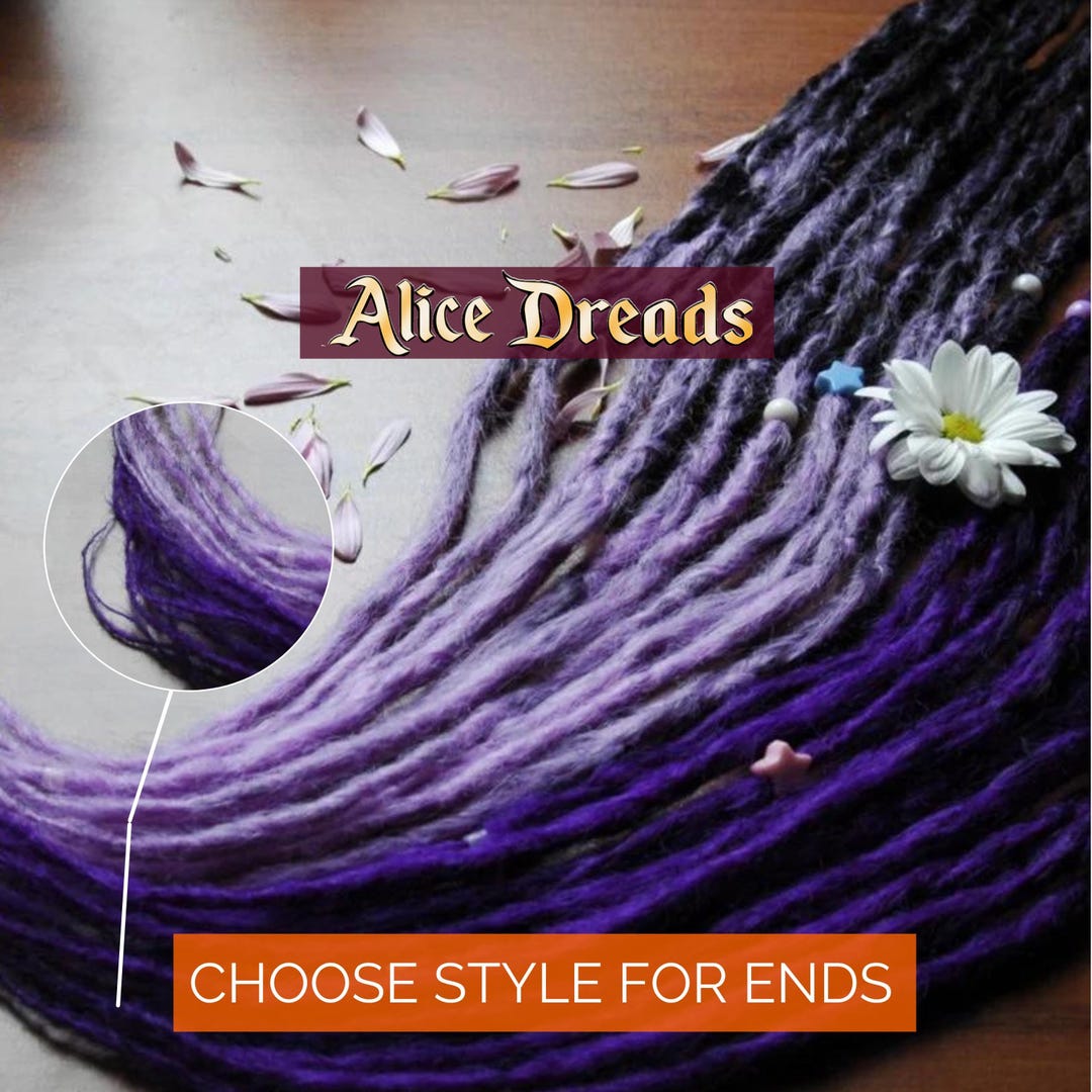 Black to Purple Dreadlock Extensions for Valentine's Day Lavender Ombre ...