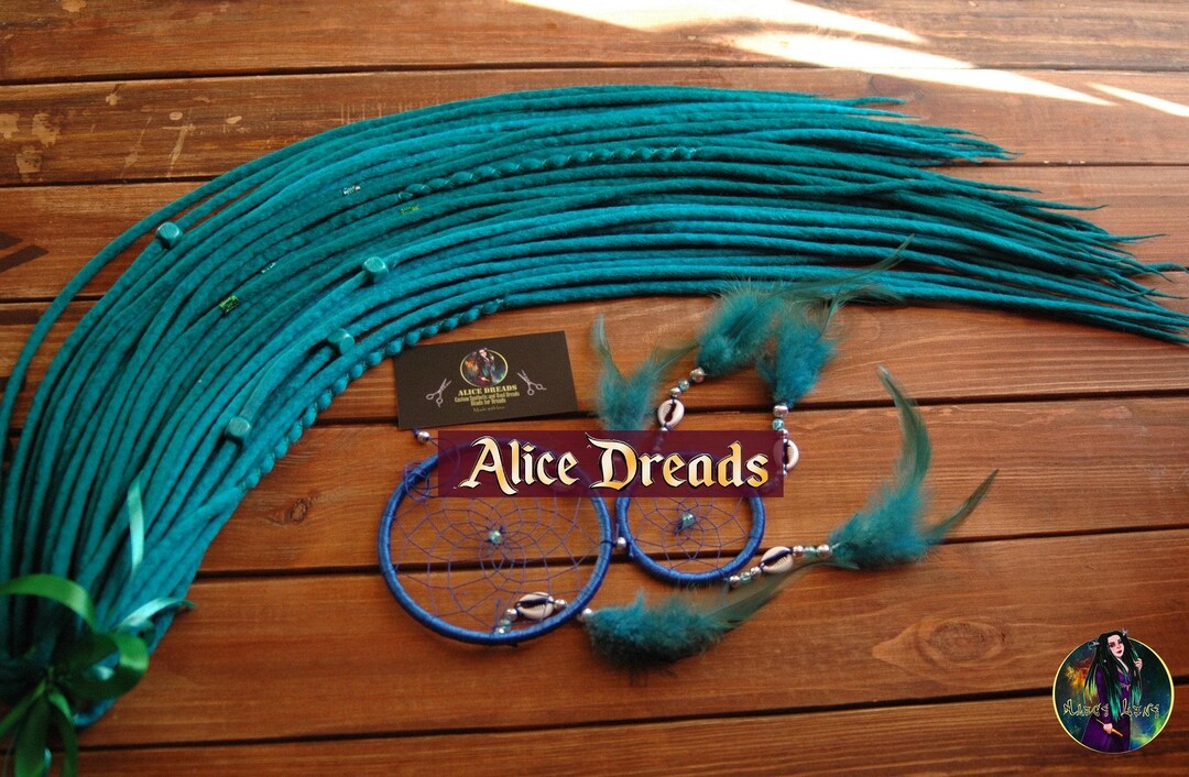 Aqua Blue Turquoise Wool Dreadlocks: Double/single Ended Merino Dreads ...