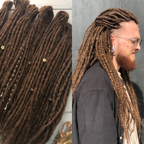 Full Set of Medium Brown Coffee Mocha Long Crochet Synthetic - Etsy