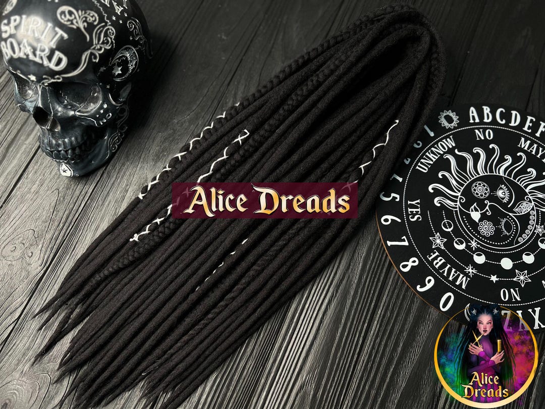 Black Wool Dreads With Braids. Double Ended or Single Ended Dreadlocks ...
