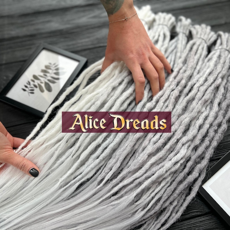 White and Gray Dread Wig - Etsy