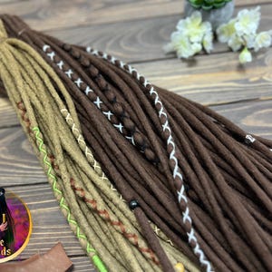 Wool Dreads Dark Brown Light Brown to Blonde Ombre Double Single Ended ...