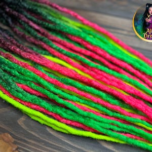 Crochet Synthetic Dreads Ombre "party" Black to Hot Pink, Neon Green ...