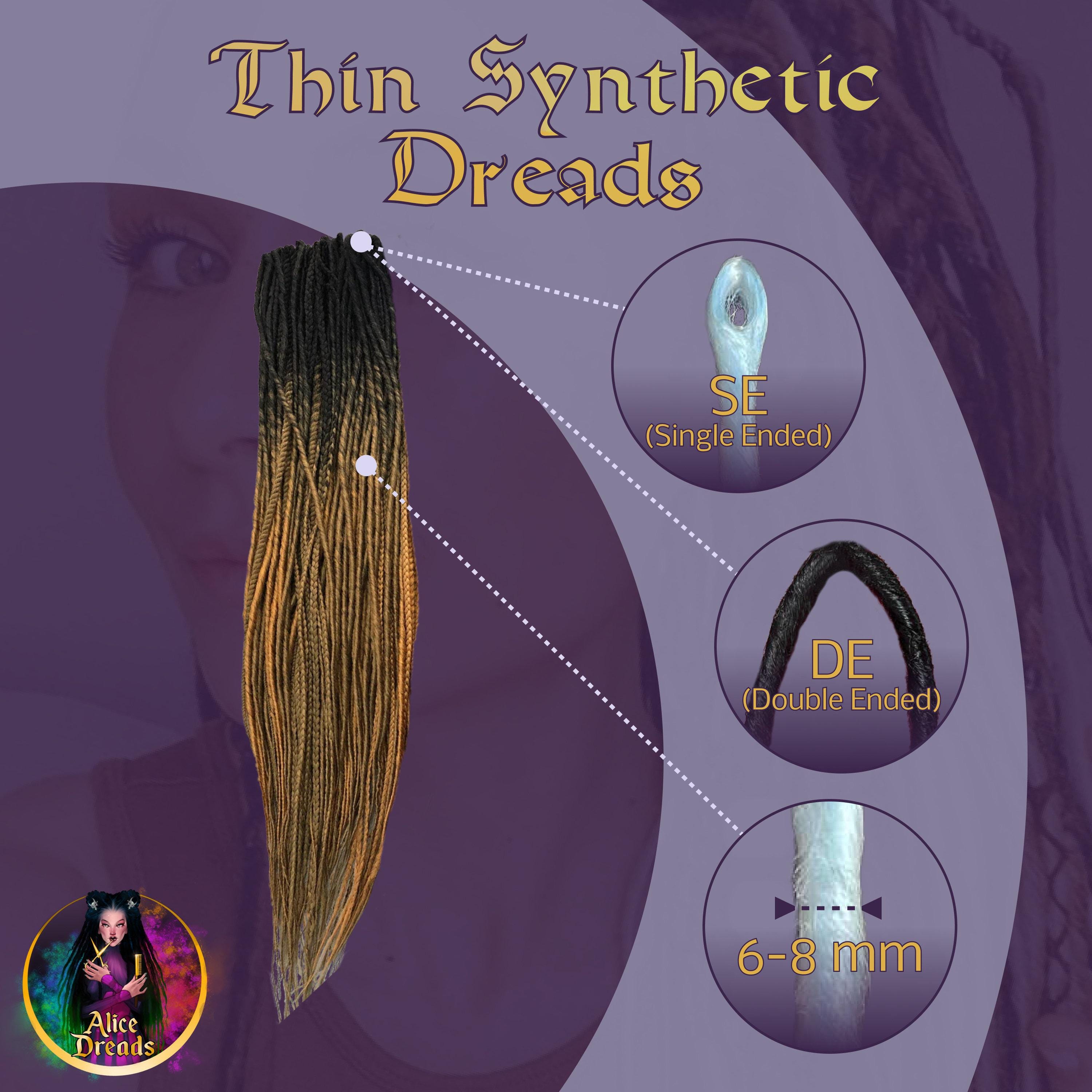 Thin Synthetic Dreads for Blue Hair Ombre With Wrapped Accents Bright ...