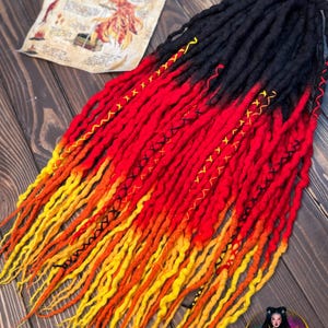 Curly Wool Ombre Double Ended Dreadlocks DE Dreads “curly Phoenix ...