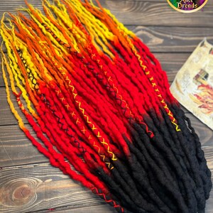 Curly Wool Ombre Double Ended Dreadlocks DE Dreads “curly Phoenix ...
