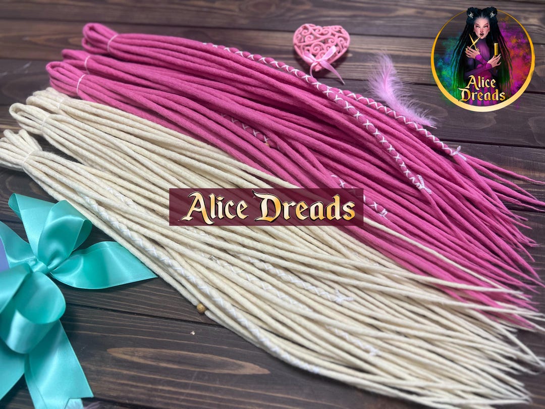 Light Blonde & Pink Wool Dreads "fruit Ice-cream" : Double or Single ...