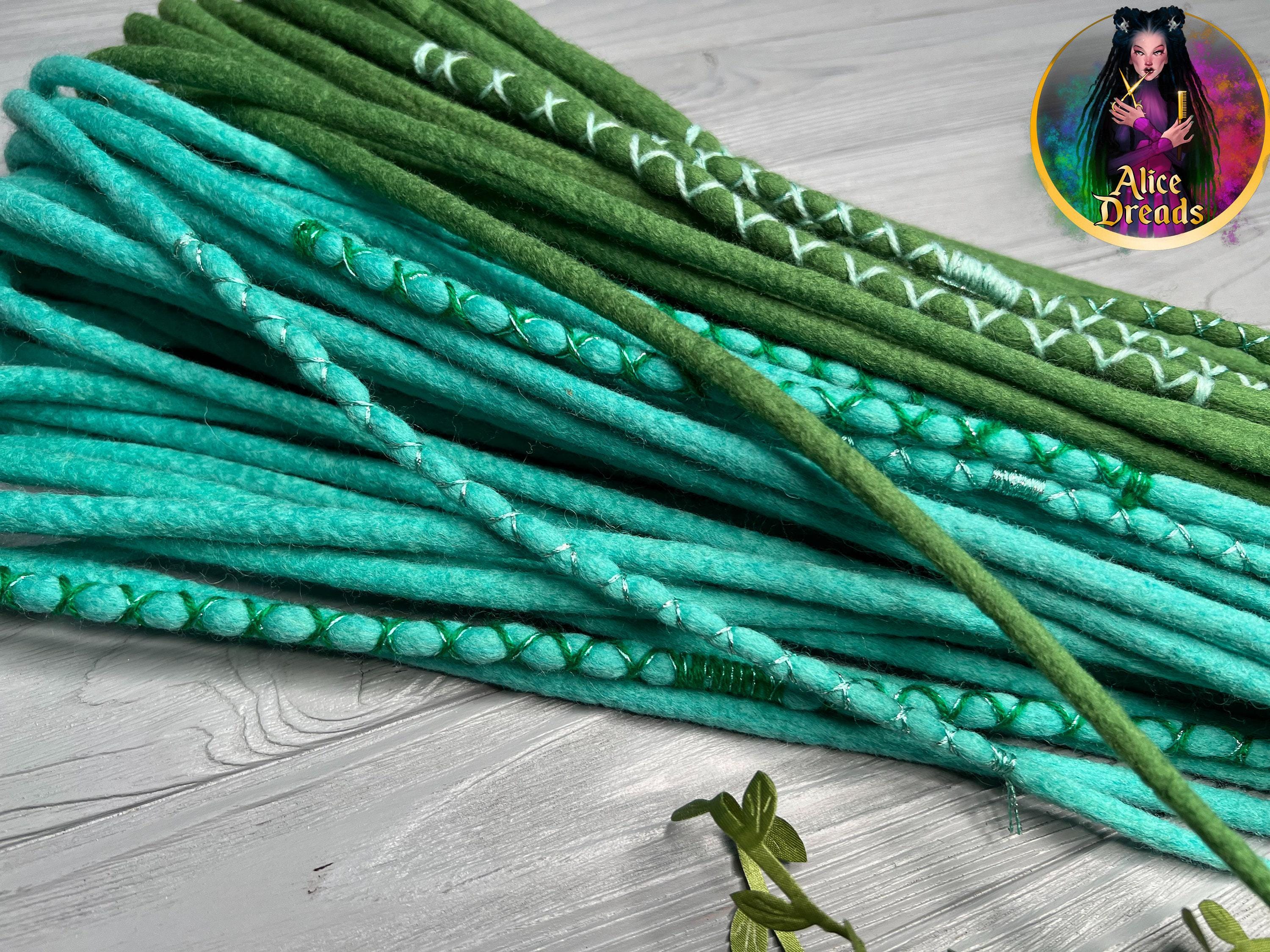 Wool Dreads Mint and Green Dreadlocks Hair Extensions - Fairy Halloween ...