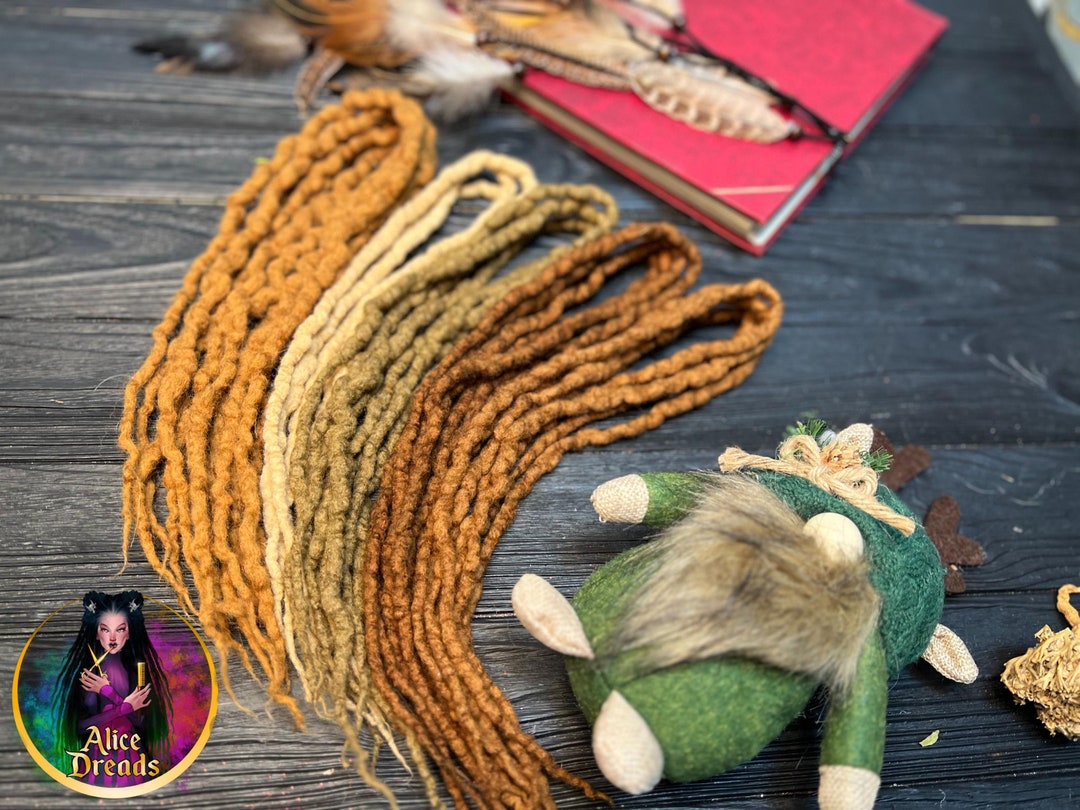 Curly Wool Dreads in Boho Style "shaman" Earth Colors Brown Beige ...