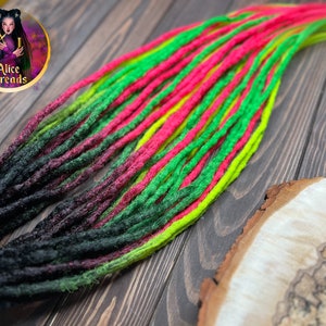 Crochet Synthetic Dreads Ombre party Black to Hot Pink, Neon Green ...