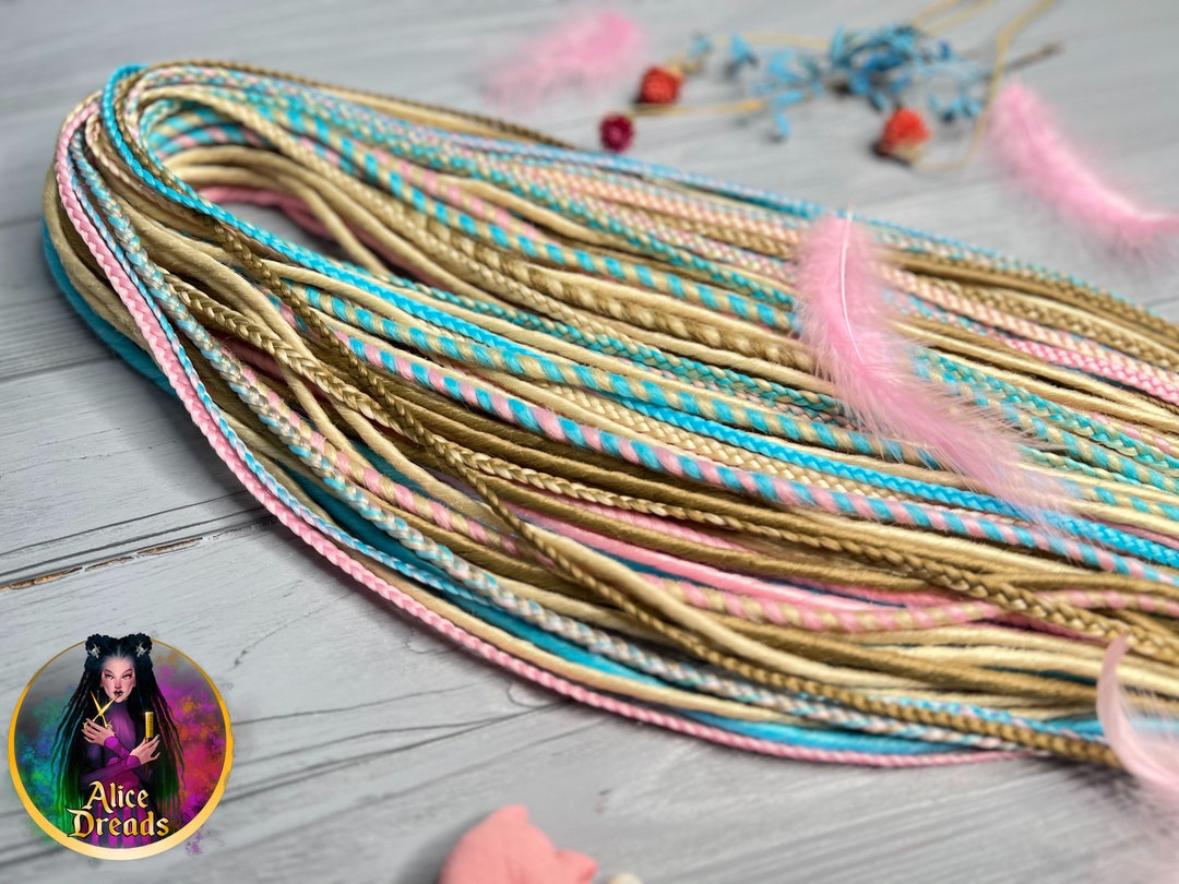 Synthetic Dreads Double Ended or Single Ended Dreadlocks pink Dreams ...